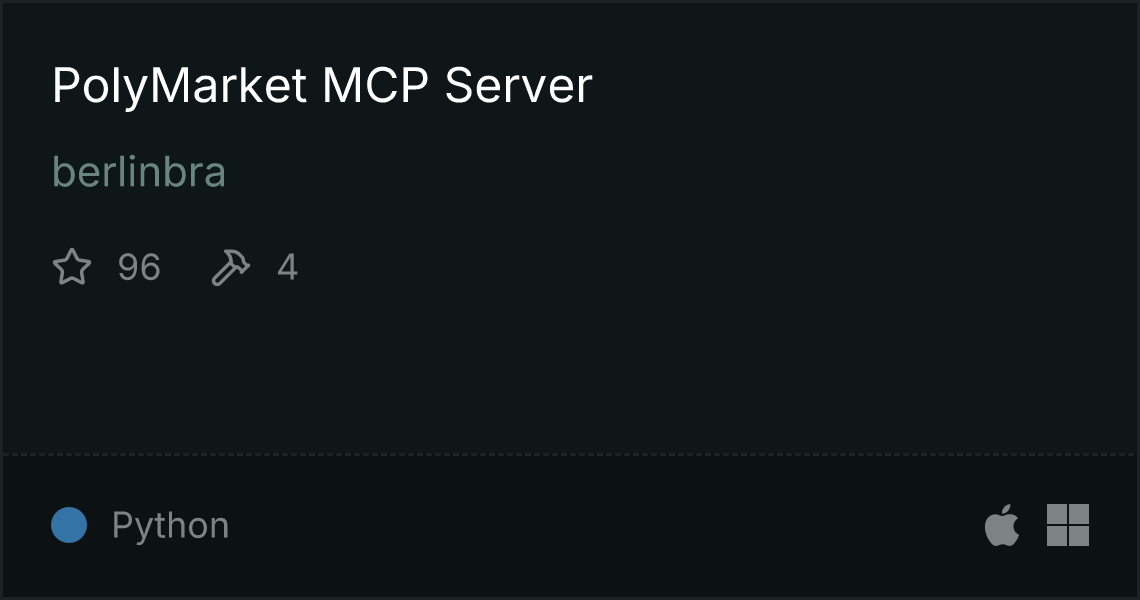 PolyMarket MCP Server by berlinbra | Glama