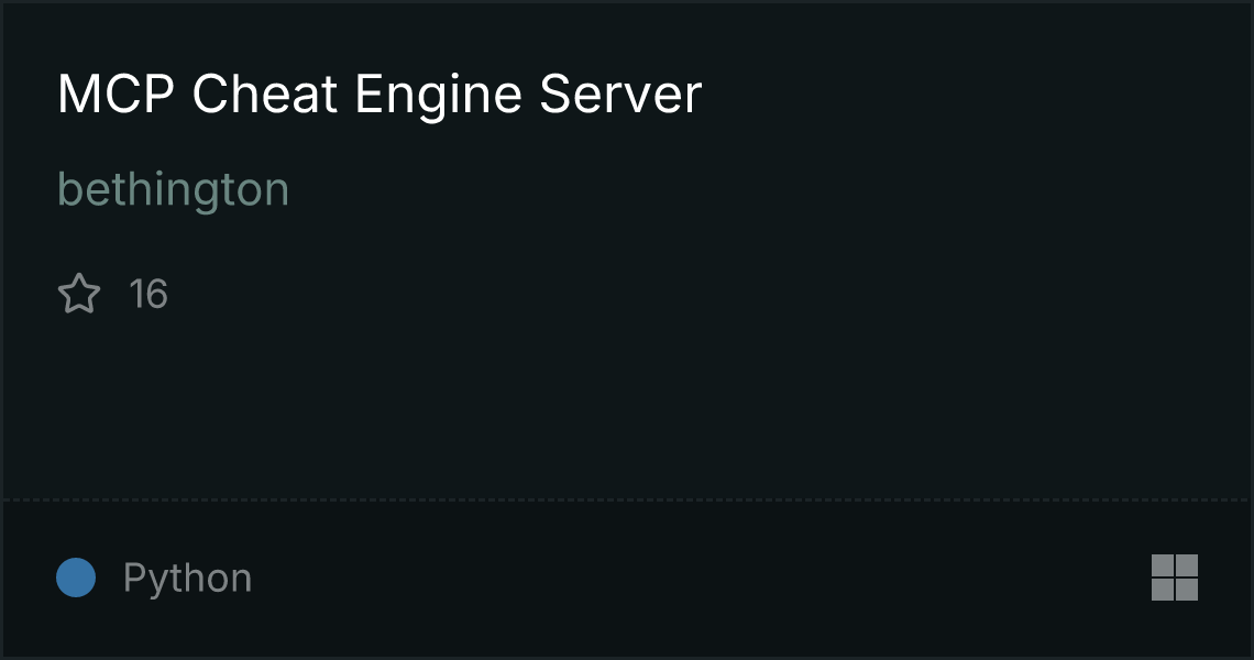 MCP Cheat Engine Server by bethington | Glama