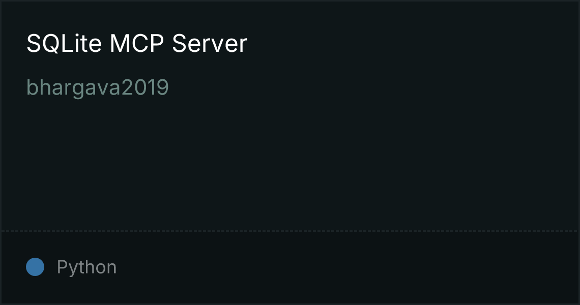 SQLite MCP Server by bhargava2019 | Glama