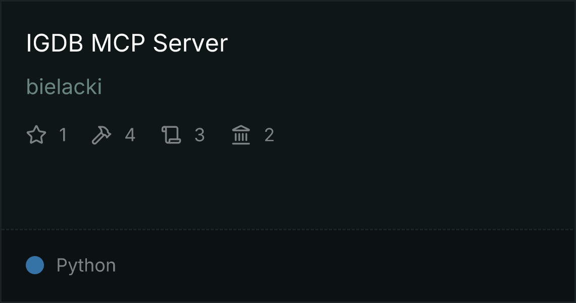 IGDB MCP Server by bielacki | Glama
