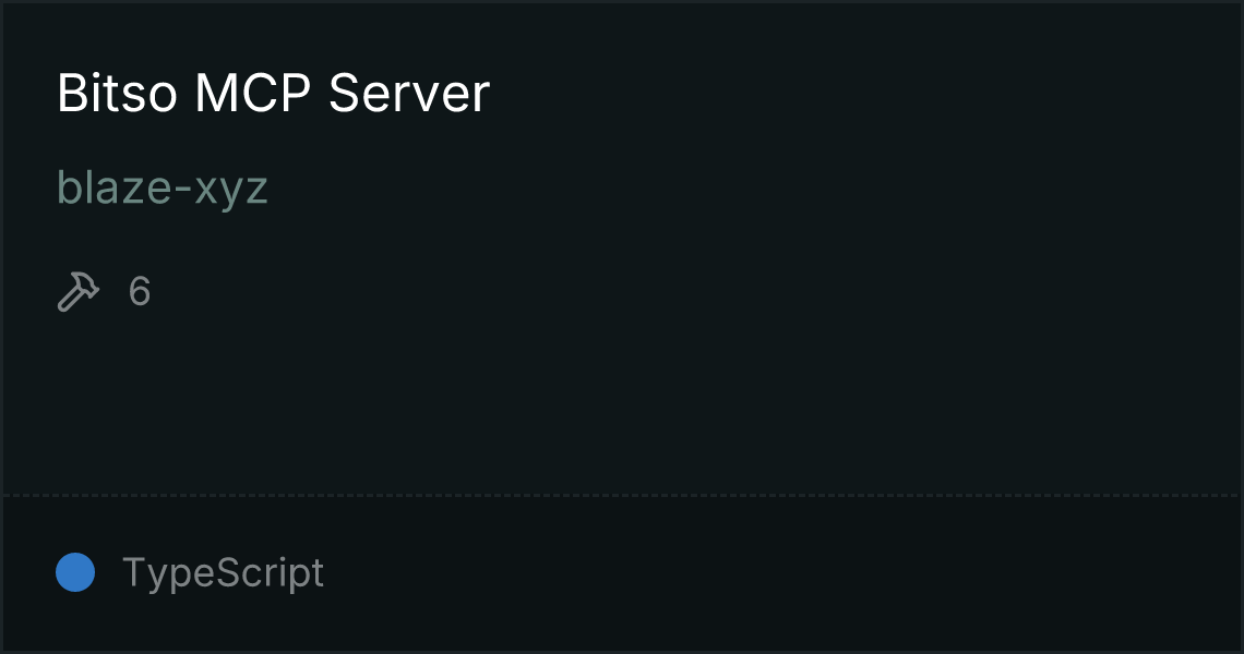 Bitso MCP Server by blaze-xyz | Glama