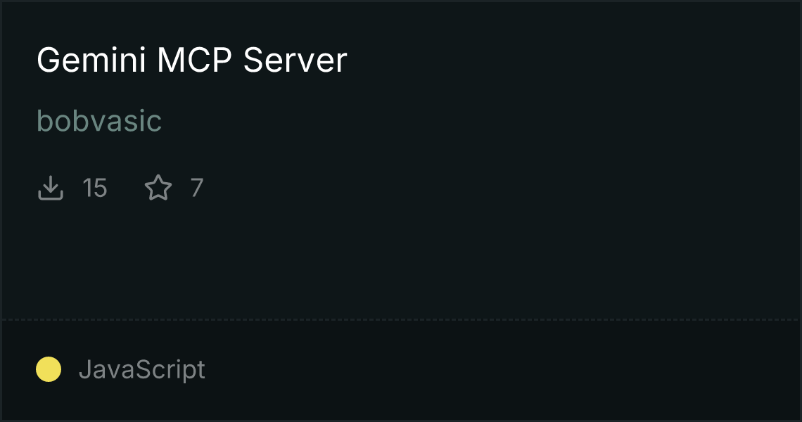 Gemini MCP Server by bobvasic | Glama