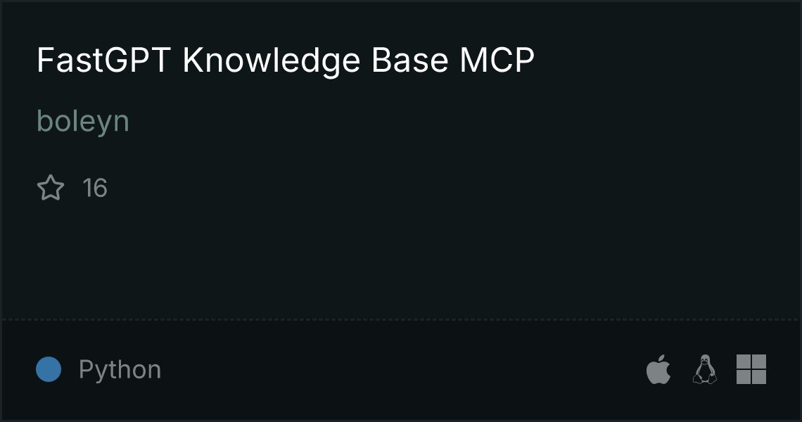 FastGPT Knowledge Base MCP alternatives | Glama