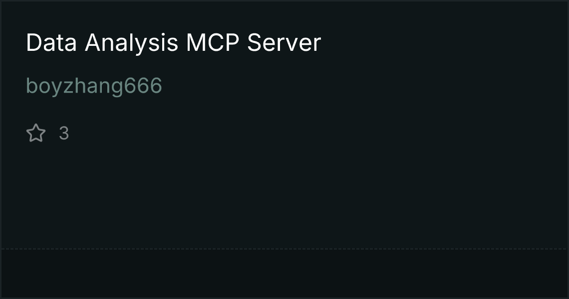 Data Analysis MCP Server | Glama