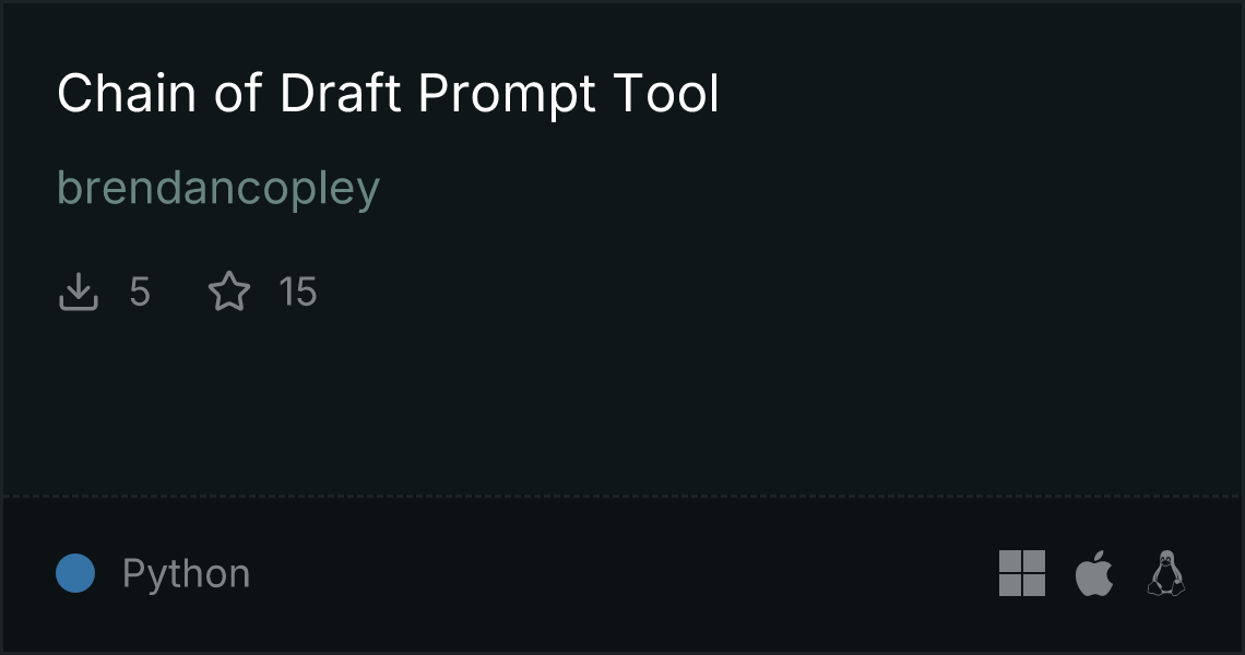 Chain of Draft Prompt Tool by brendancopley | Glama