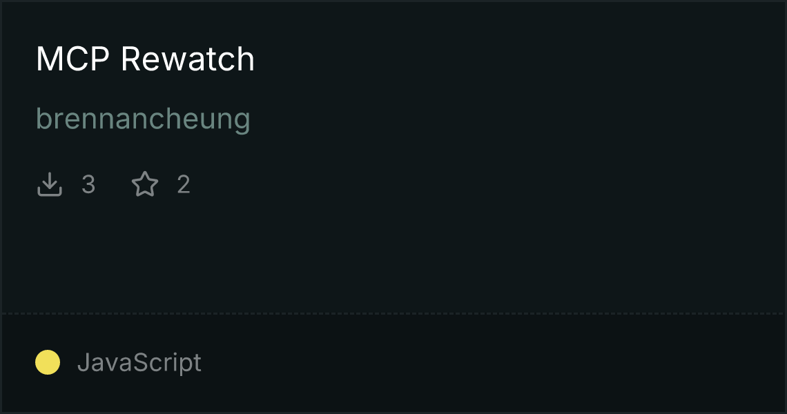 MCP Rewatch by brennancheung | Glama