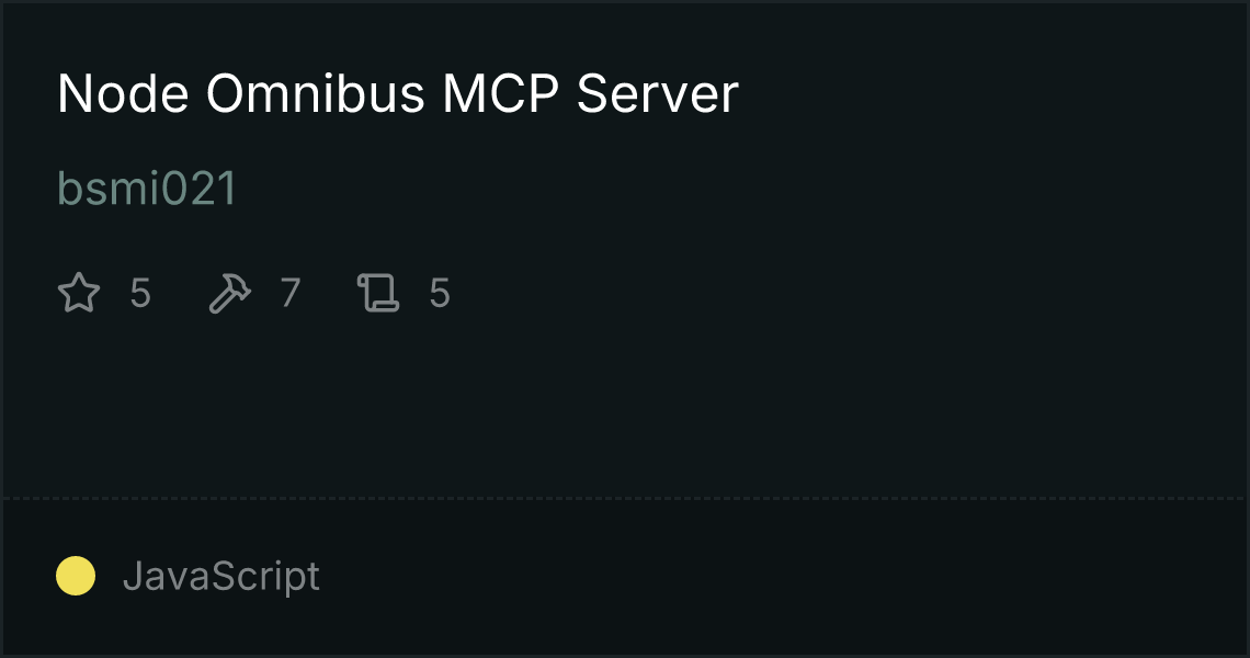 Node Omnibus MCP Server by bsmi021 | Glama