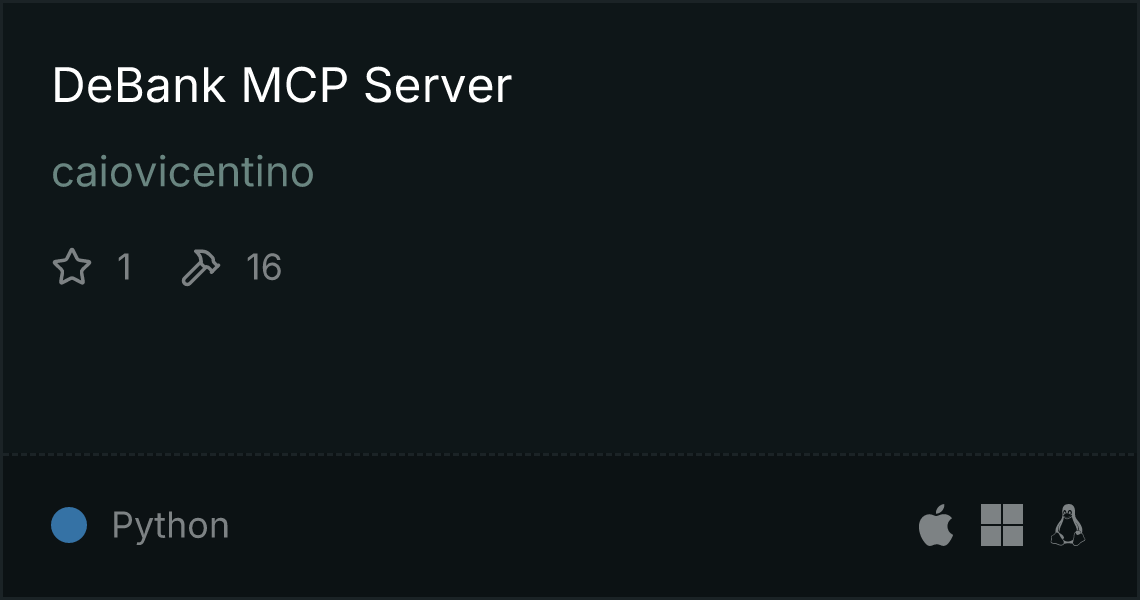 Schema | DeBank MCP Server | Glama