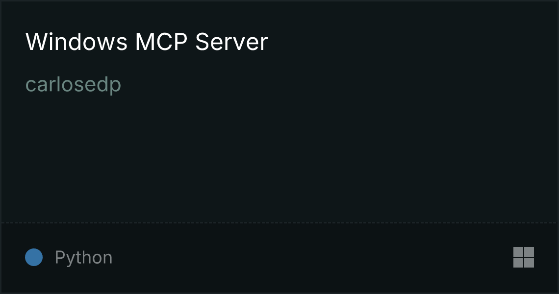Windows MCP Server by carlosedp | Glama