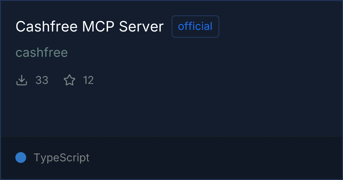 Cashfree MCP Server by cashfree | Glama