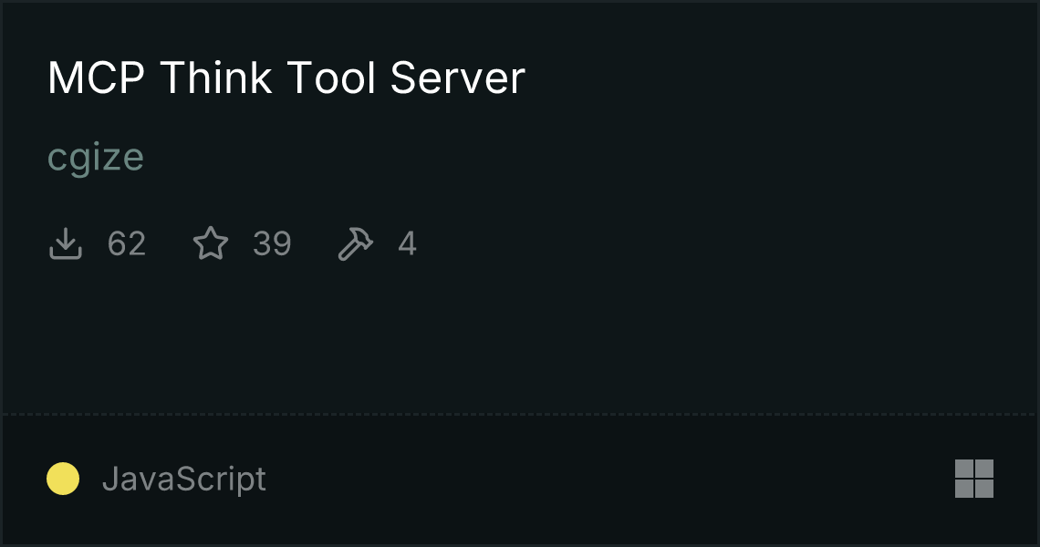 MCP Think Tool Server by cgize | Glama