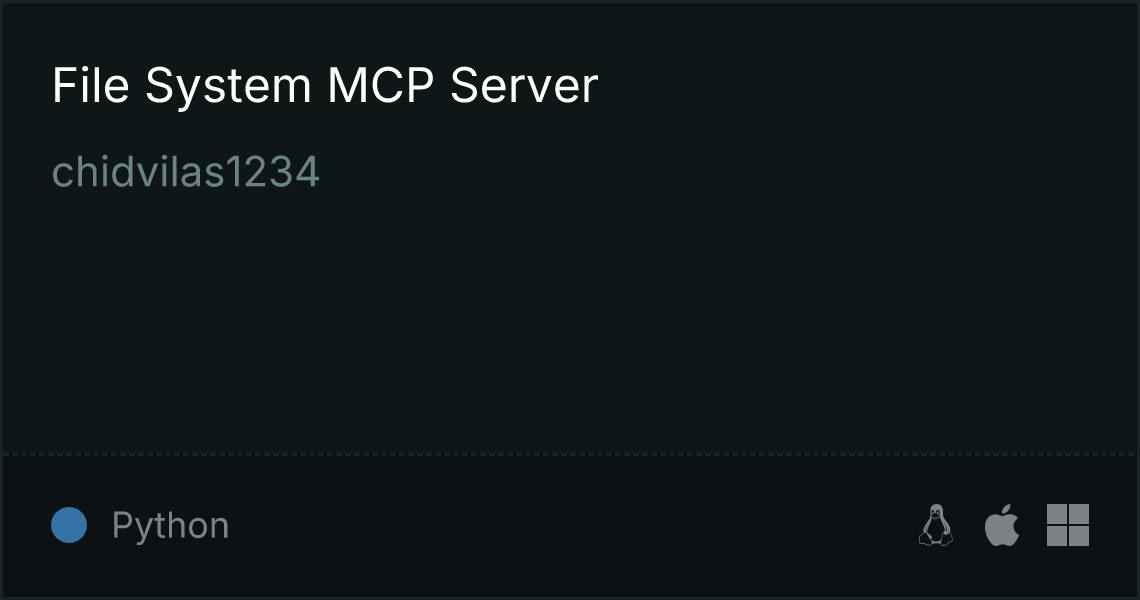 File System MCP Server by chidvilas1234 | Glama