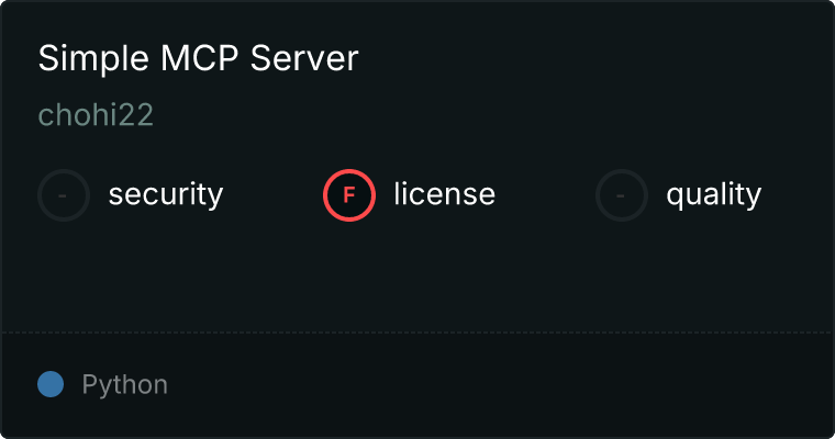 Score | Simple MCP Server | Glama