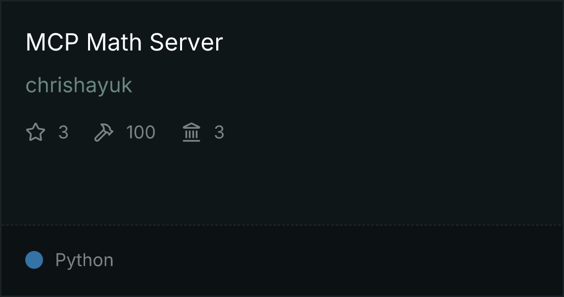 MCP Math Server by chrishayuk | Glama