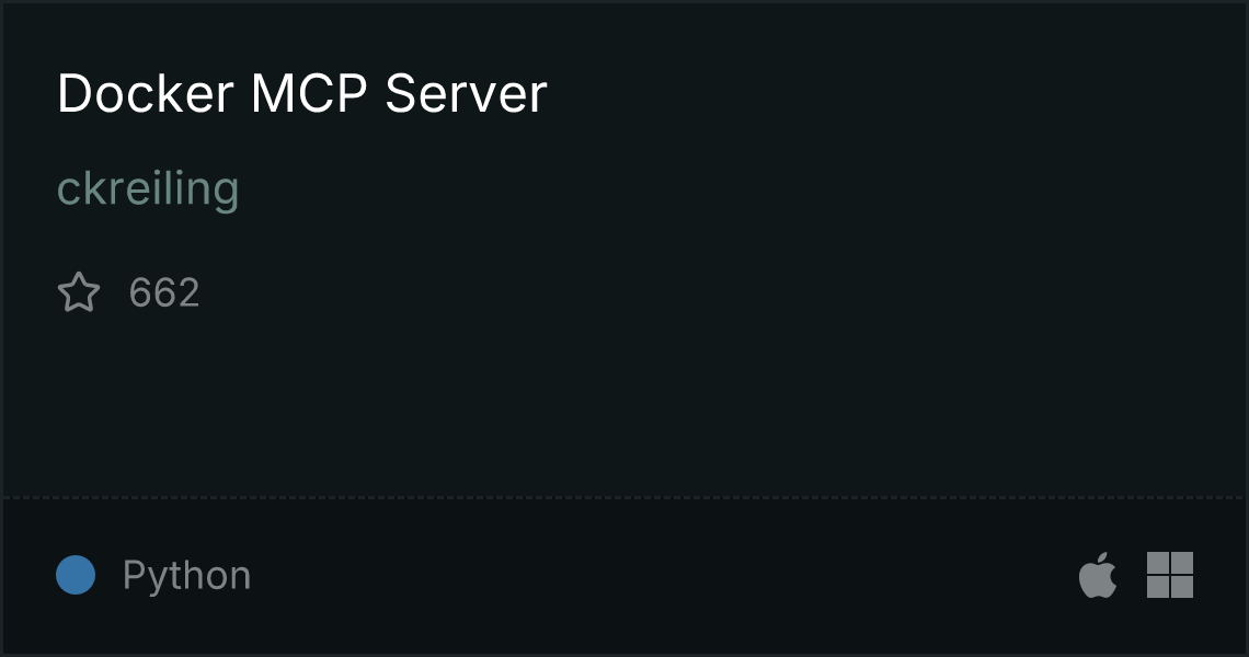Docker MCP Server by ckreiling | Glama