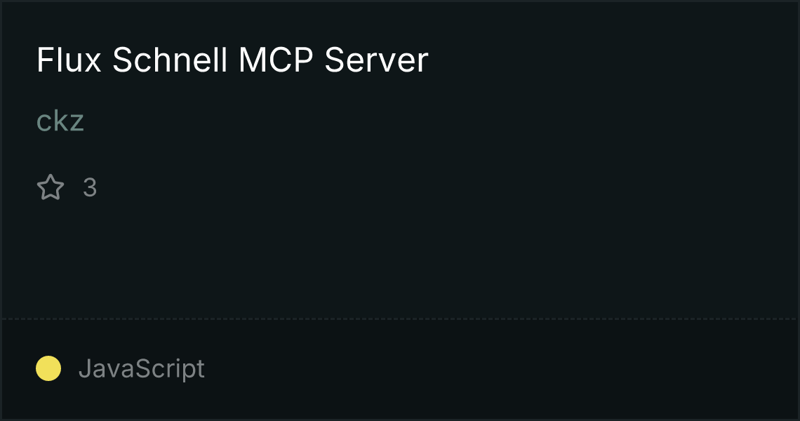 Flux Schnell MCP Server | Glama