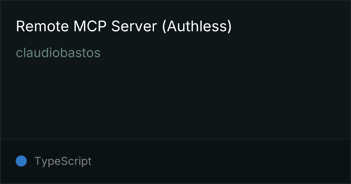Remote MCP Server (Authless) | Glama