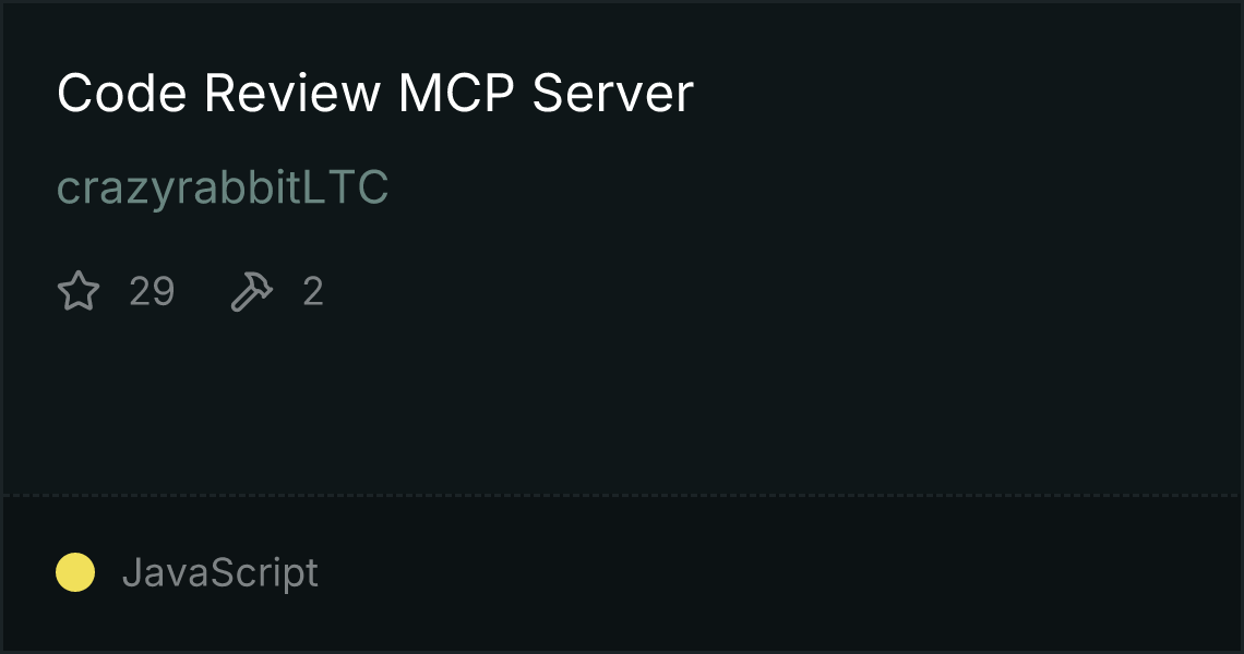 Code Review MCP Server by crazyrabbitLTC | Glama