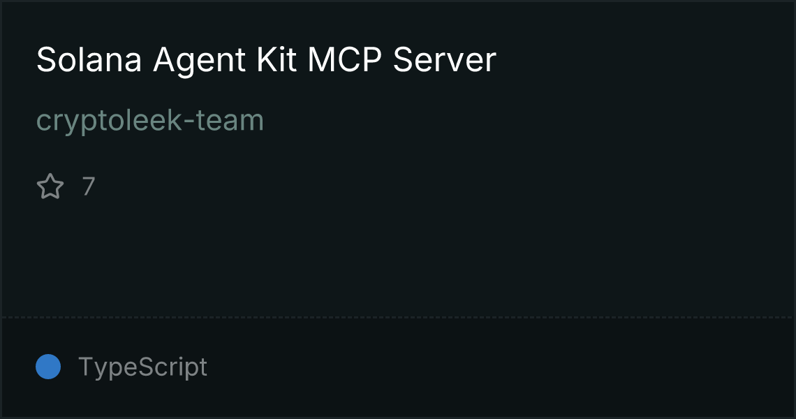 Score | Solana Agent Kit MCP Server | Glama