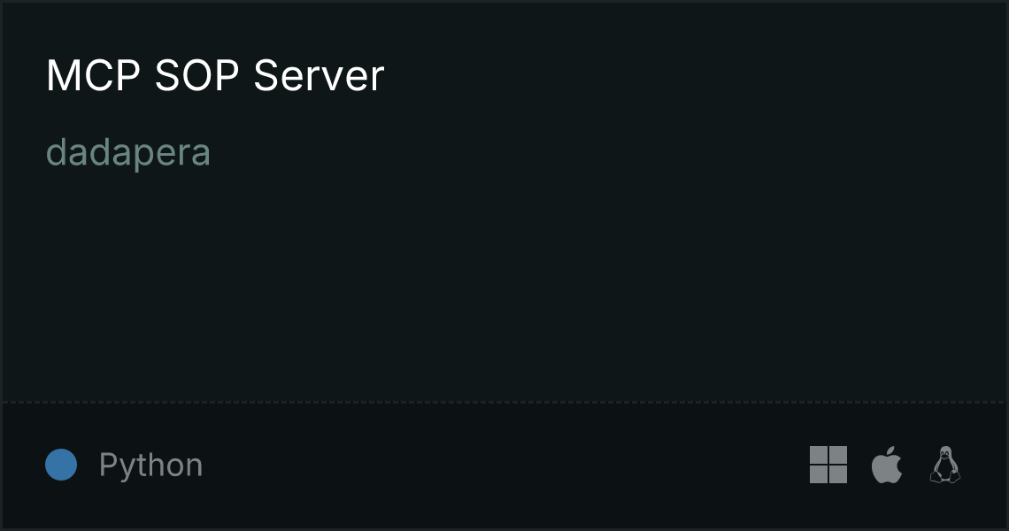 MCP SOP Server alternatives | Glama