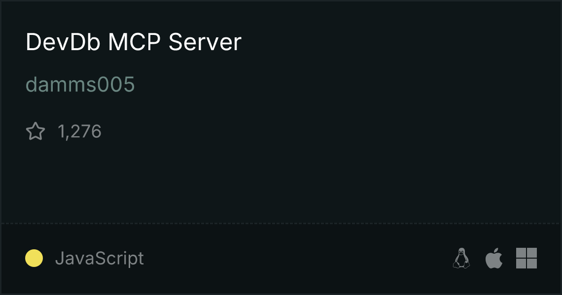 DevDb MCP Server by damms005 | Glama