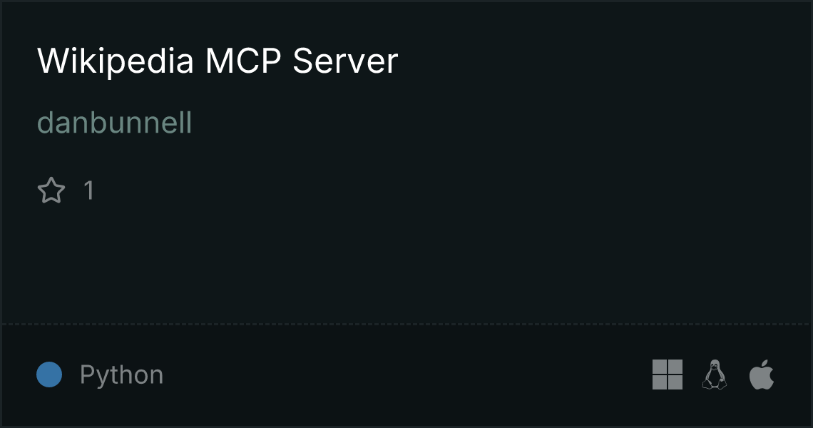 Wikipedia MCP Server | Glama