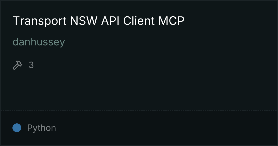 Transport NSW API Client MCP | Glama