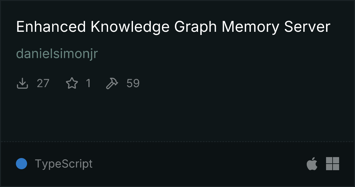 Enhanced Knowledge Graph Memory Server by danielsimonjr | Glama