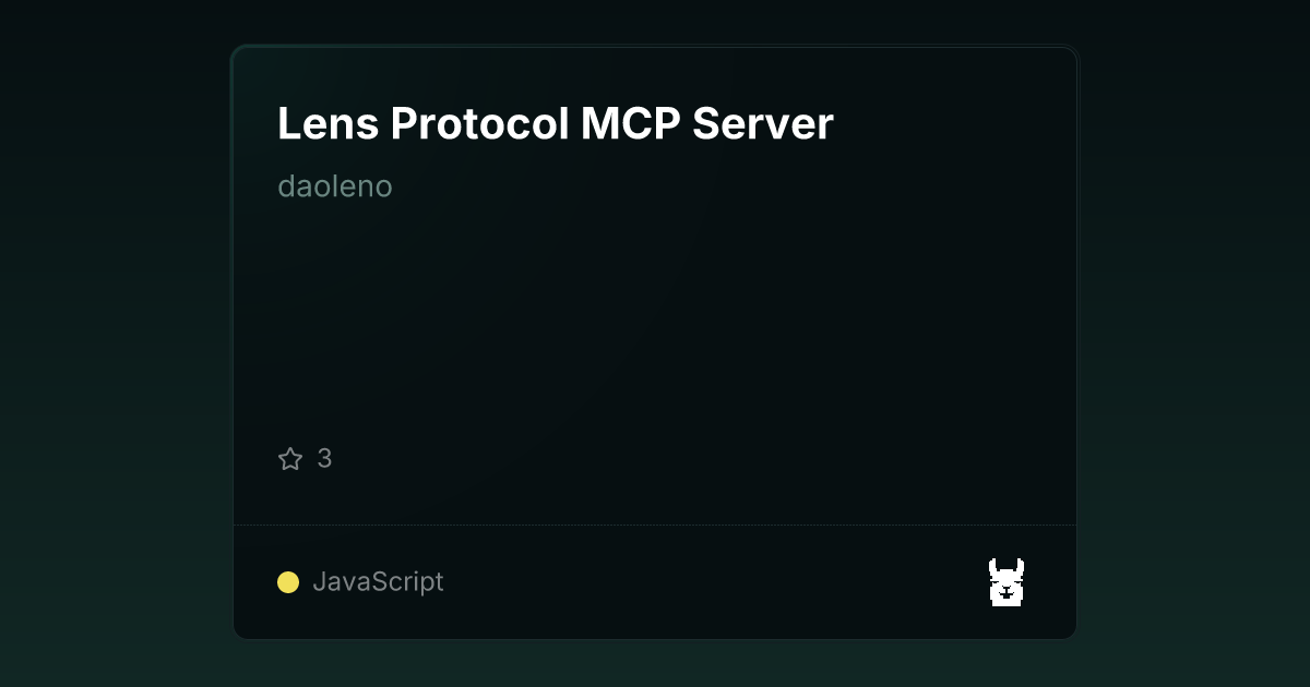 Lens Protocol MCP Server | Glama