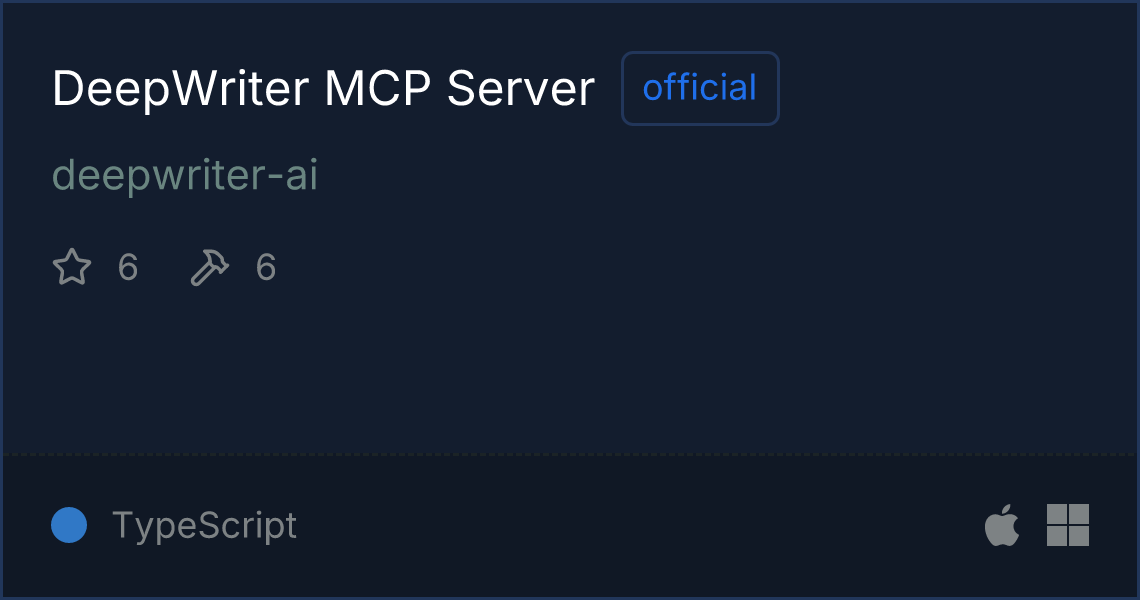 DeepWriter MCP Server by deepwriter-ai | Glama