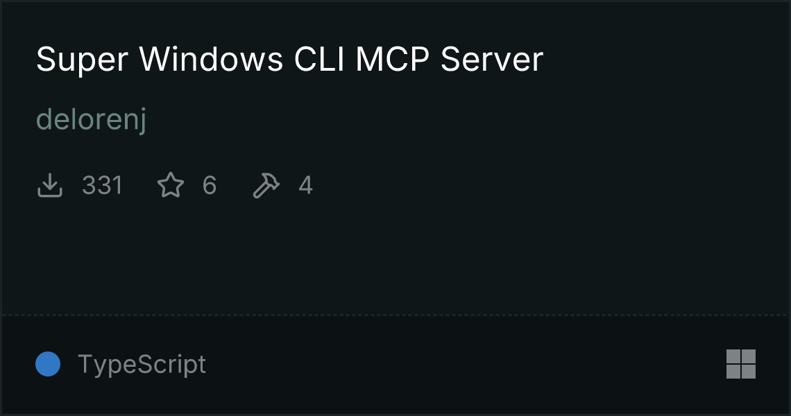 Super Windows CLI MCP Server | Glama