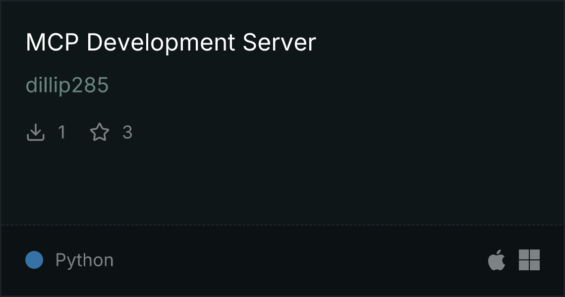 MCP Development Server | Glama
