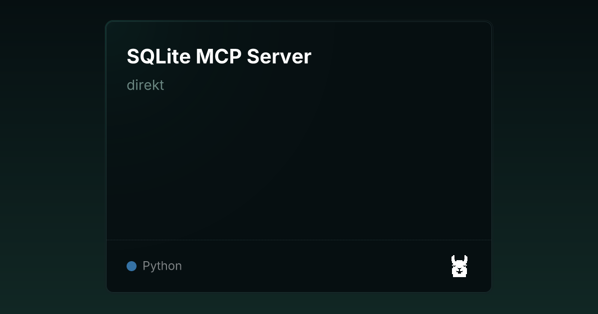 Score | SQLite MCP Server | Glama