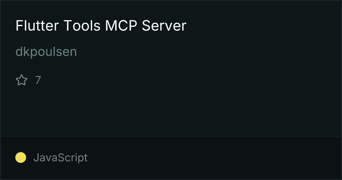 Flutter Tools MCP Server by dkpoulsen | Glama