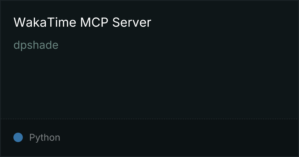 Schema | WakaTime MCP Server | Glama
