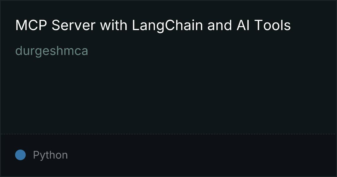 MCP Server with LangChain and AI Tools | Glama