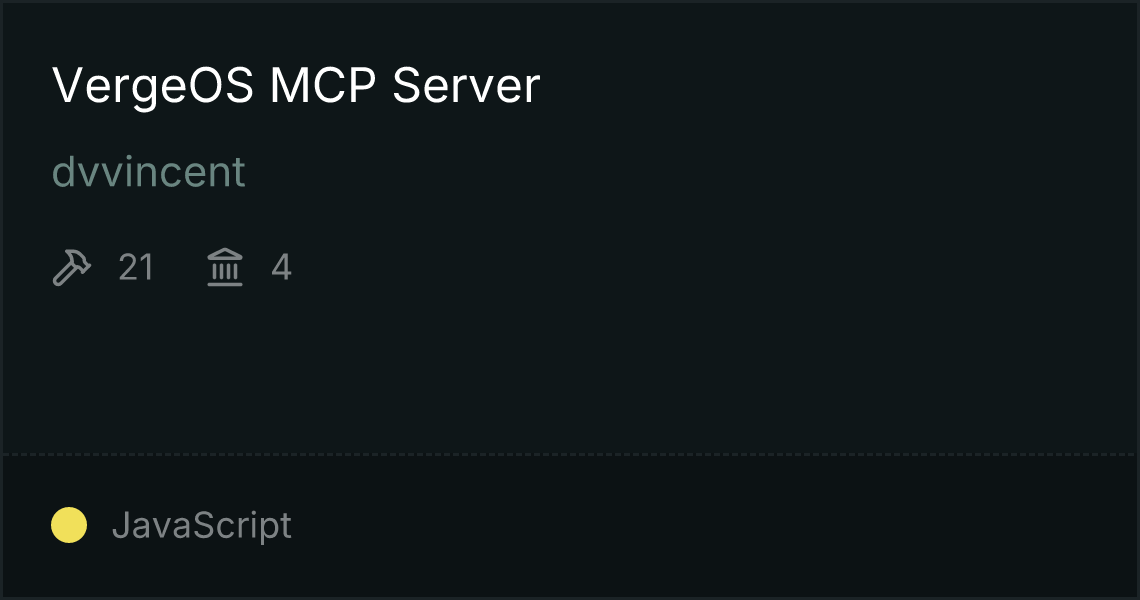 VergeOS MCP Server by dvvincent | Glama