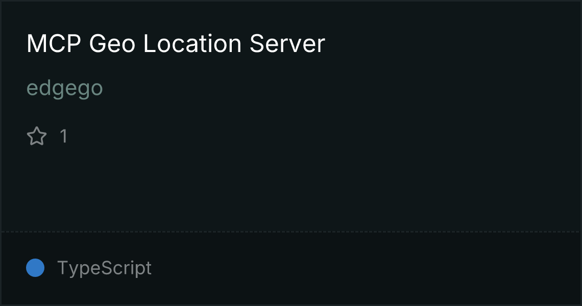 MCP Geo Location Server | Glama