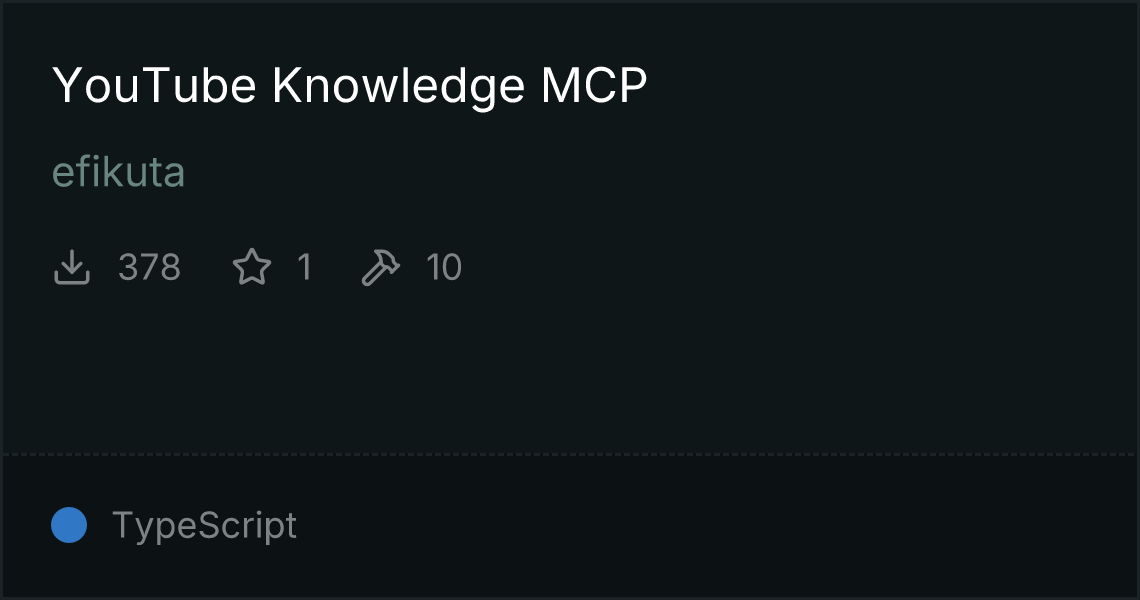 generate_knowledge_graph - YouTube Knowledge MCP | Glama