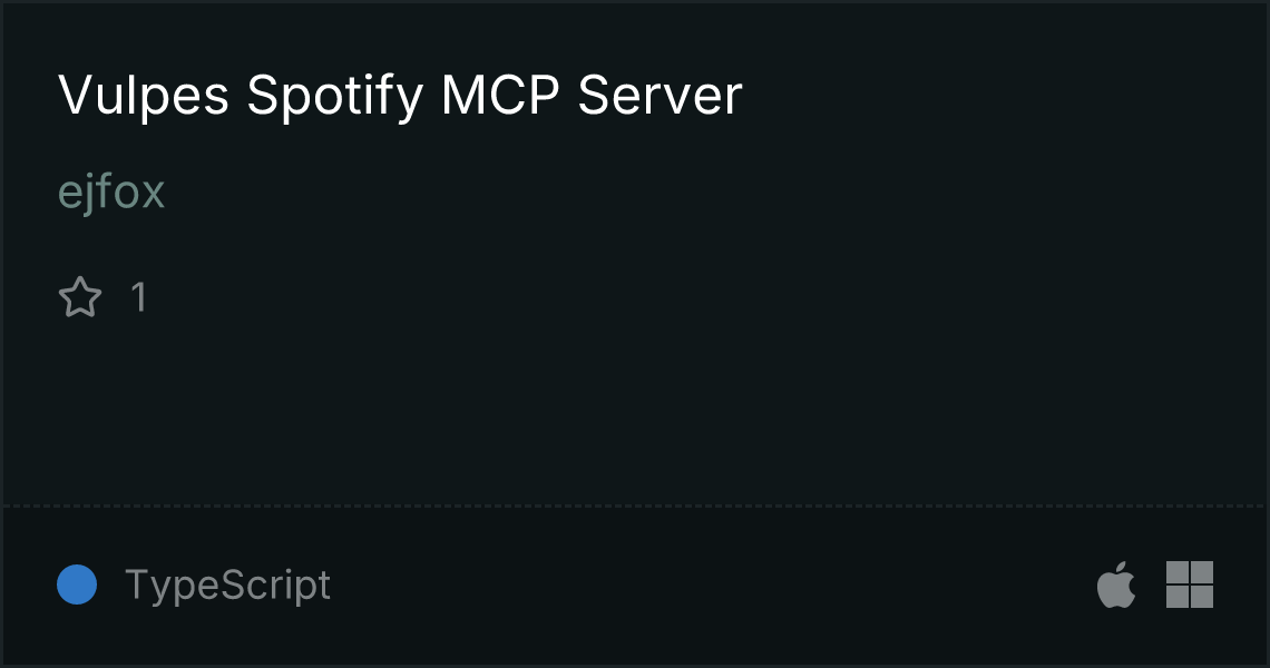 Vulpes Spotify MCP Server by ejfox | Glama