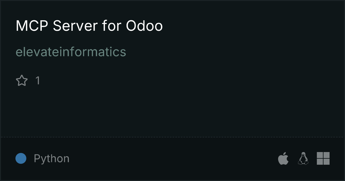 Schema | MCP Server for Odoo | Glama