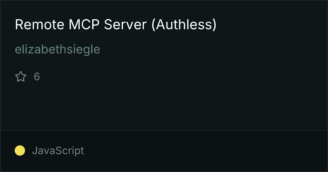 Remote MCP Server (Authless) | Glama