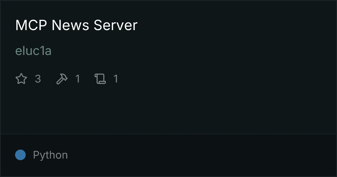 MCP News Server by eluc1a | Glama