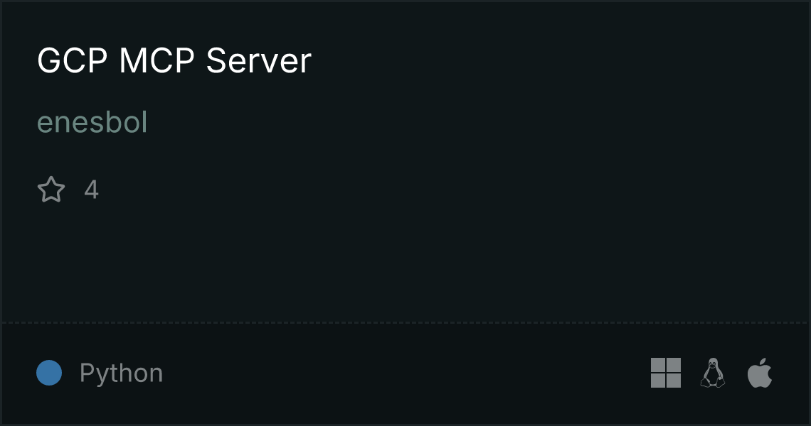 Score | GCP MCP Server | Glama