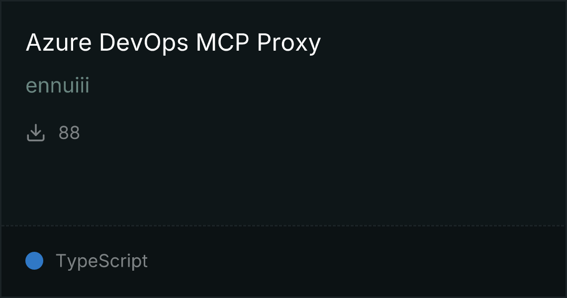 Score | Azure DevOps MCP Proxy | Glama