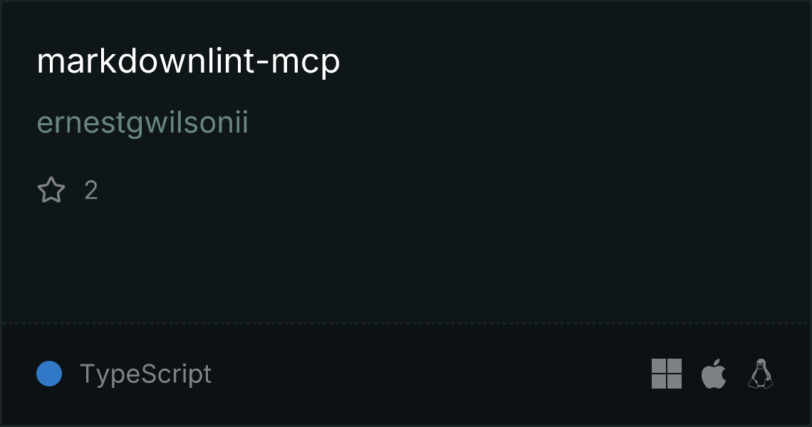 markdownlint-mcp by ernestgwilsonii | Glama