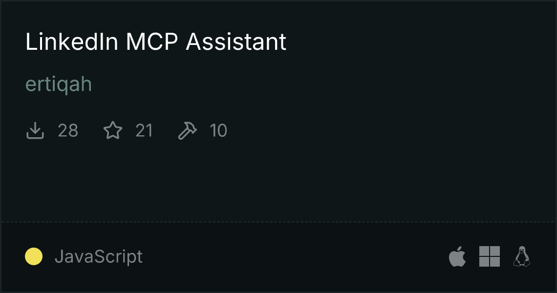 LinkedIn MCP Assistant by ertiqah | Glama