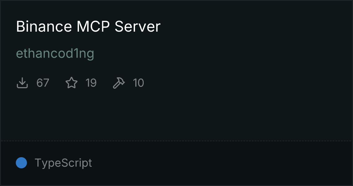 Score | Binance MCP Server | Glama