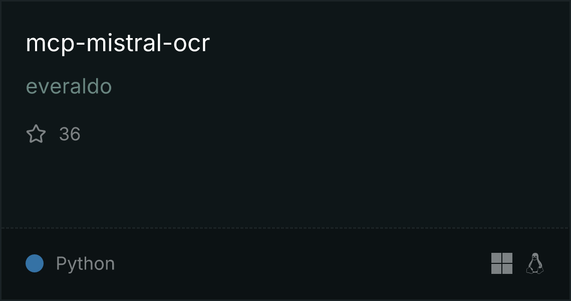 mcp-mistral-ocr by everaldo | Glama