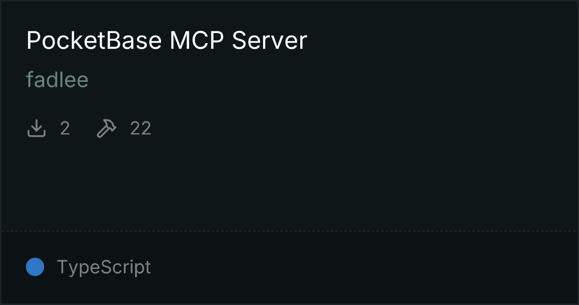 PocketBase MCP Server by fadlee | Glama